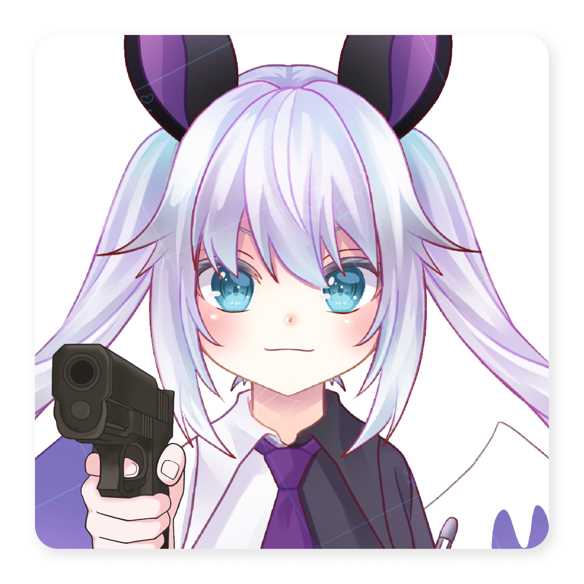 【手のイラスト素材】銃を持った手｜Vtuber・配信向けフリー素材 / Illustration of a hand holding a ...