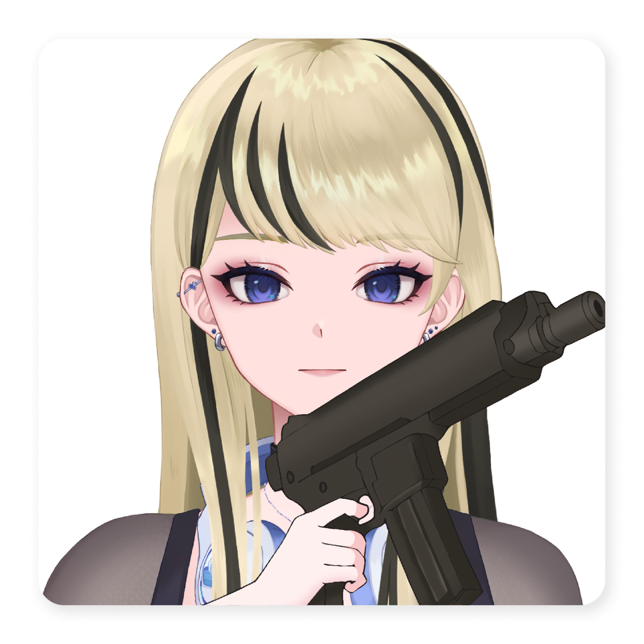 【手のイラスト素材】銃を持った手｜Vtuber・配信向けフリー素材 / Illustration of a hand holding a ...