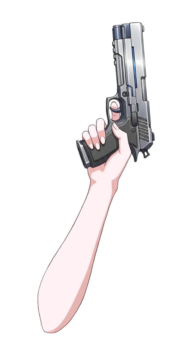 【Vtuber向け】銃を持つ手のイラスト｜Vtuber・配信向けフリー素材 / Illustration of a hand holding ...